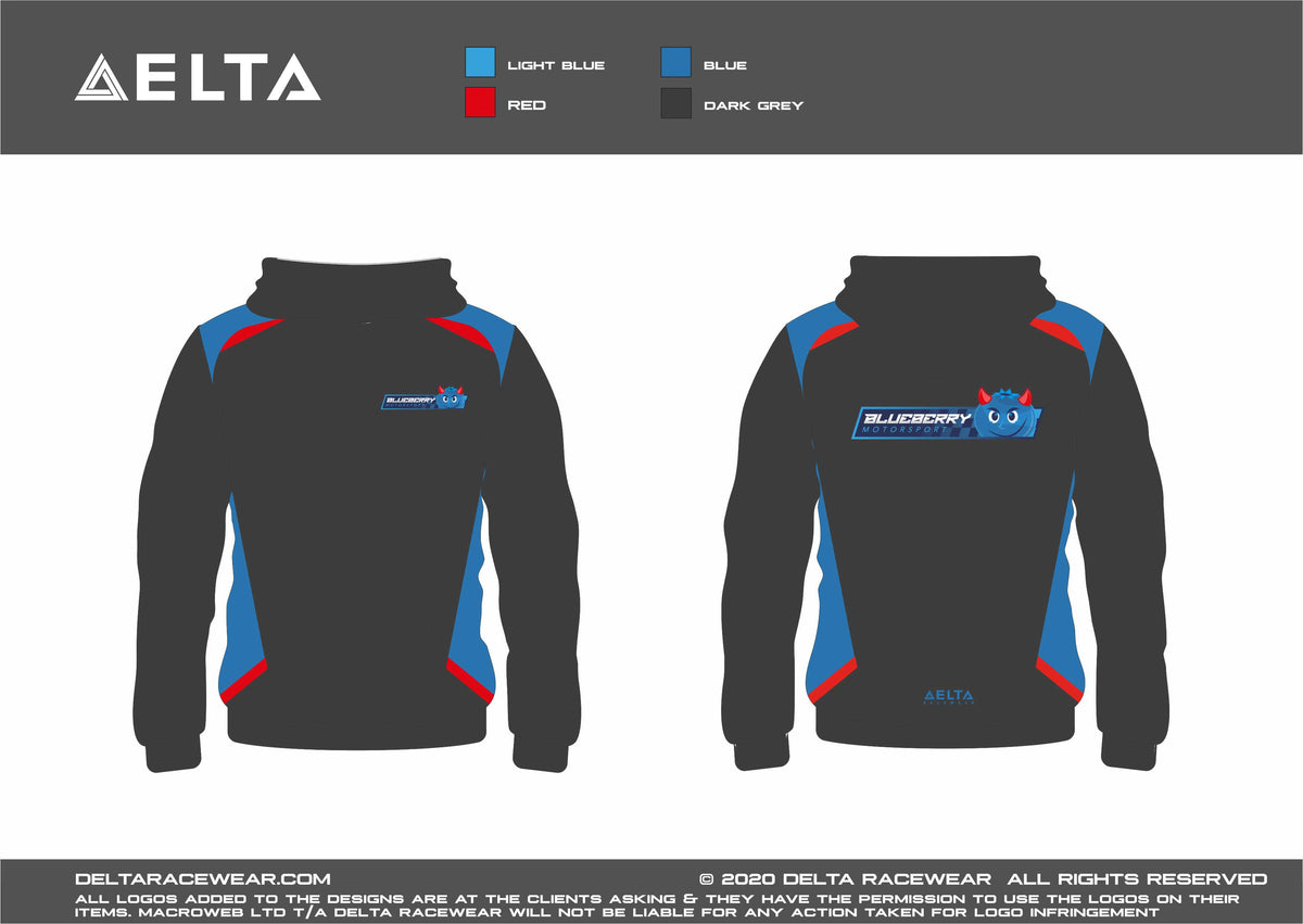 Blueberry Motorsport Men's Sublimated Zip Hoodie – Delta Racewear