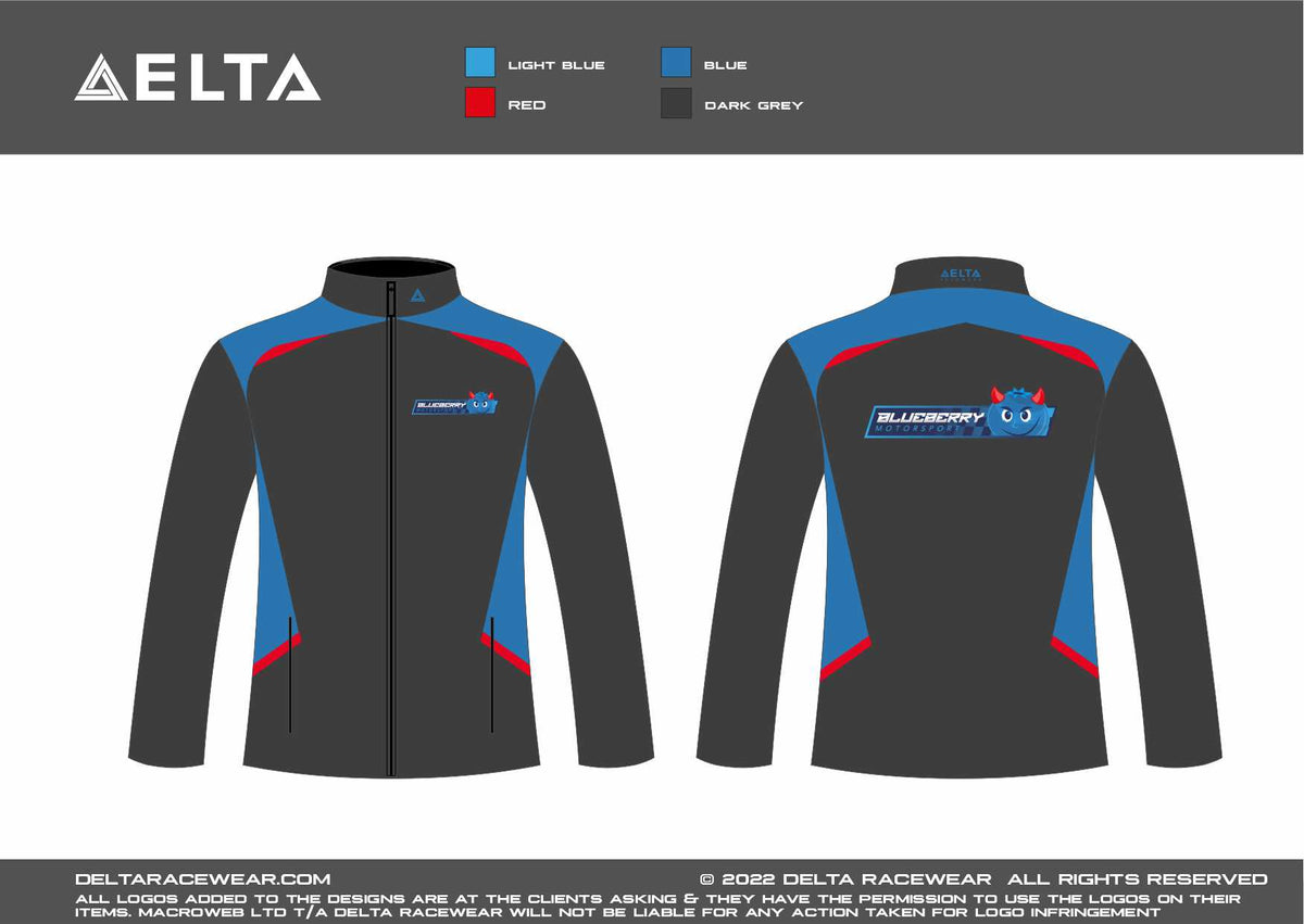 Blueberry Motorsport Sublimated Men's Softshell Jacket – Delta Racewear