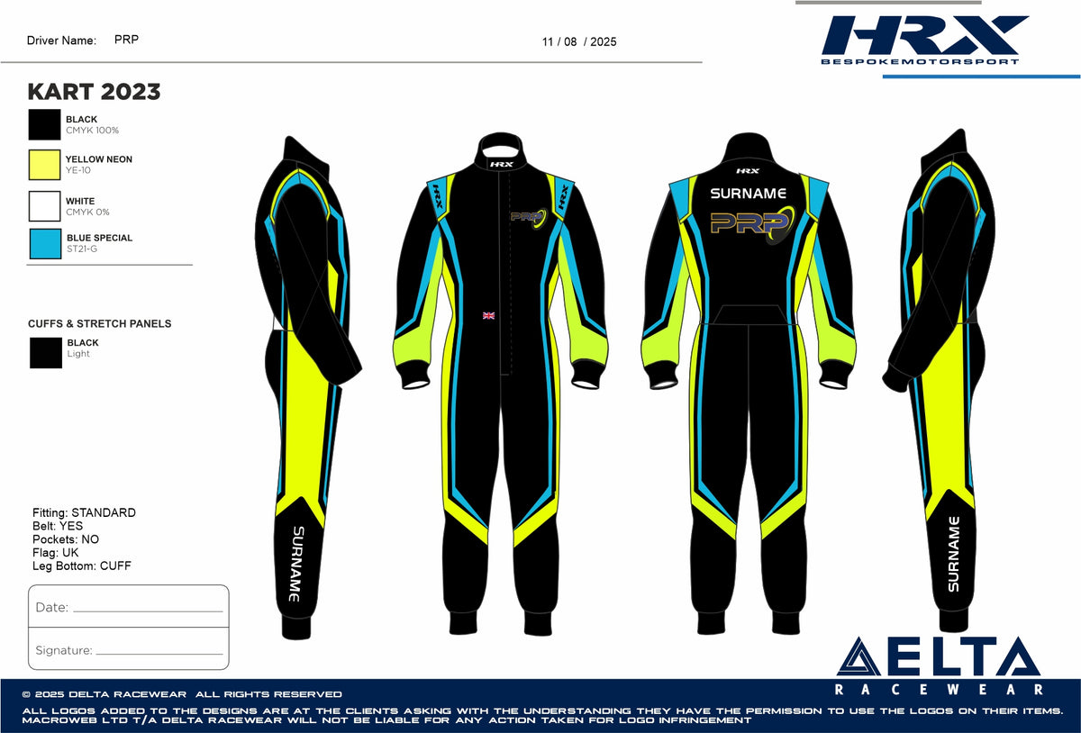 PRP Sublimated HRX FIA 877-2022 Kart Racesuit – Delta Racewear