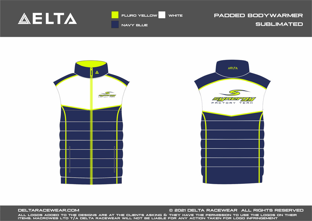 Synergy Factory Team Sublimated Kid's Bodywarmer – Delta Racewear