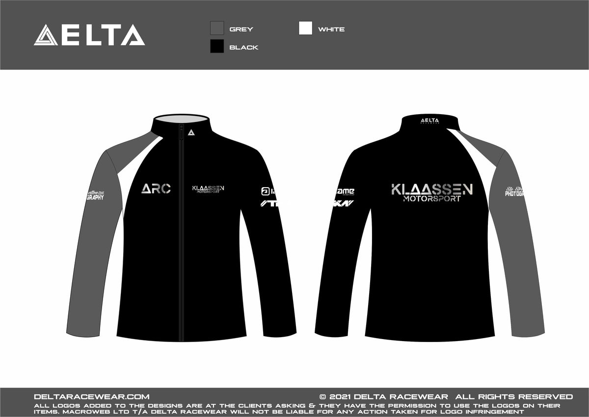 Klaassen Motorsport Sublimated Kid's Softshell Jacket – Delta Racewear